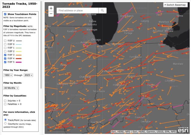 Tracking Tornadoes Over Time